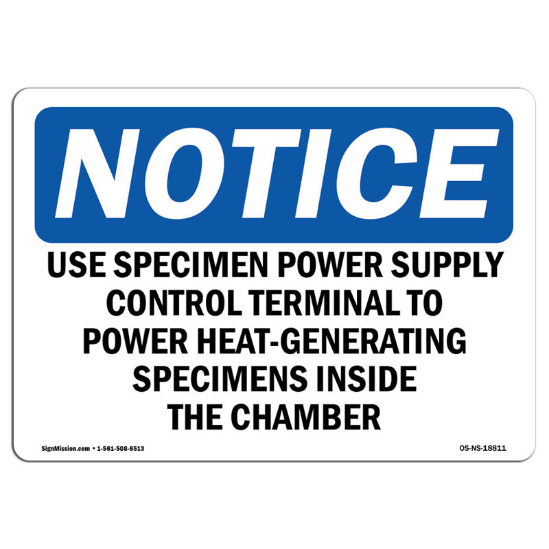 SignMission Osha Notice Use Specimen Power Supply Control Terminal Sign ...