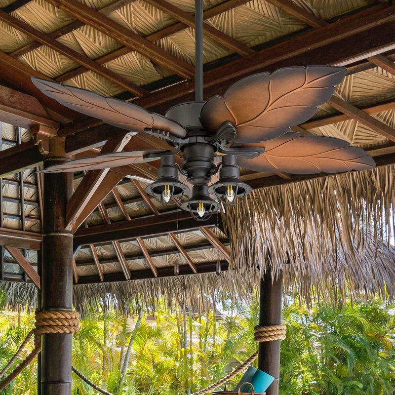 Beachcrest Home™ Calypso 52" Weather Resistant Ceiling Fan with Light ...