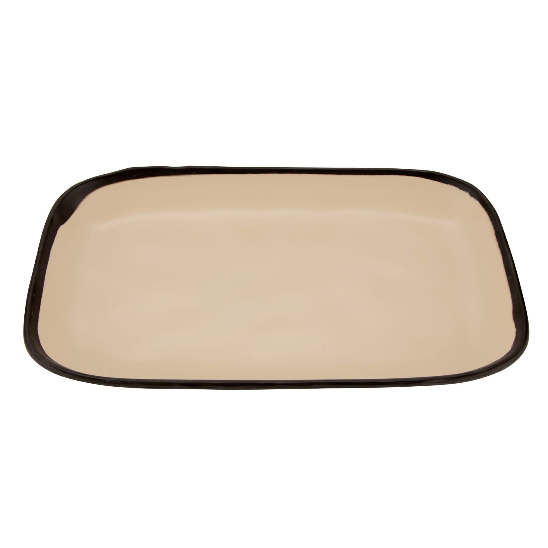 G.E.T. 12" x 7.5" Brown Pottery-Style Melamine Rectangular Dinner Plate ...