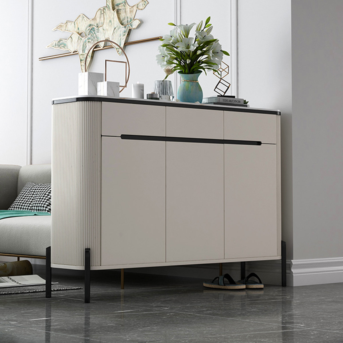 Rebrilliant Beige Manufactured wood Shoe Storage | Wayfair