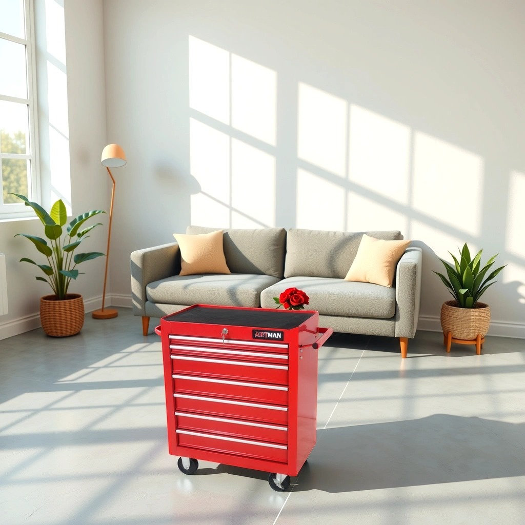 Ivy Bronx ??heavy-duty 7-drawer Steel Tool Cart With Lockable Drawers ...