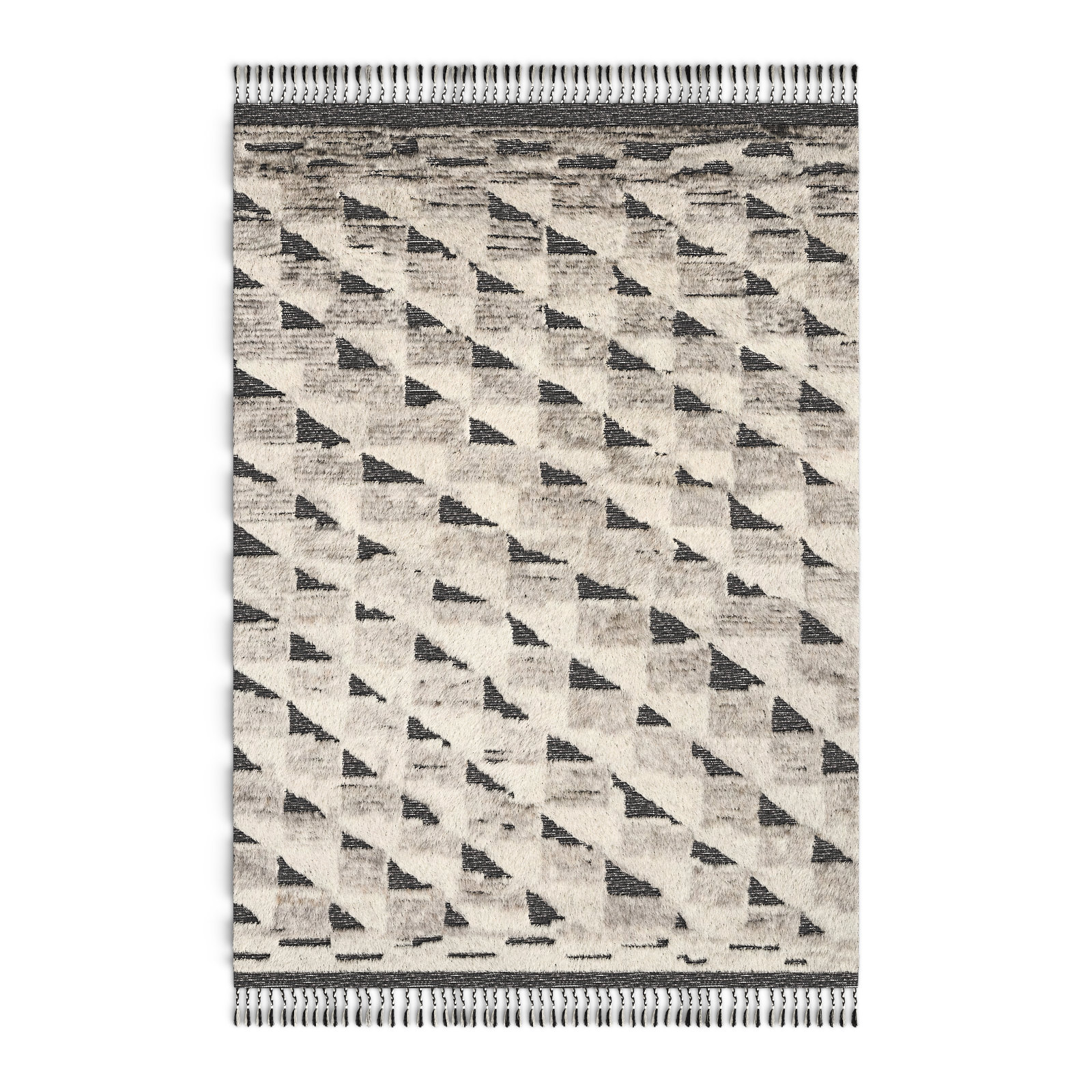 AllModern Benjamin Hand Knotted Natural/Black Area Rug | Wayfair
