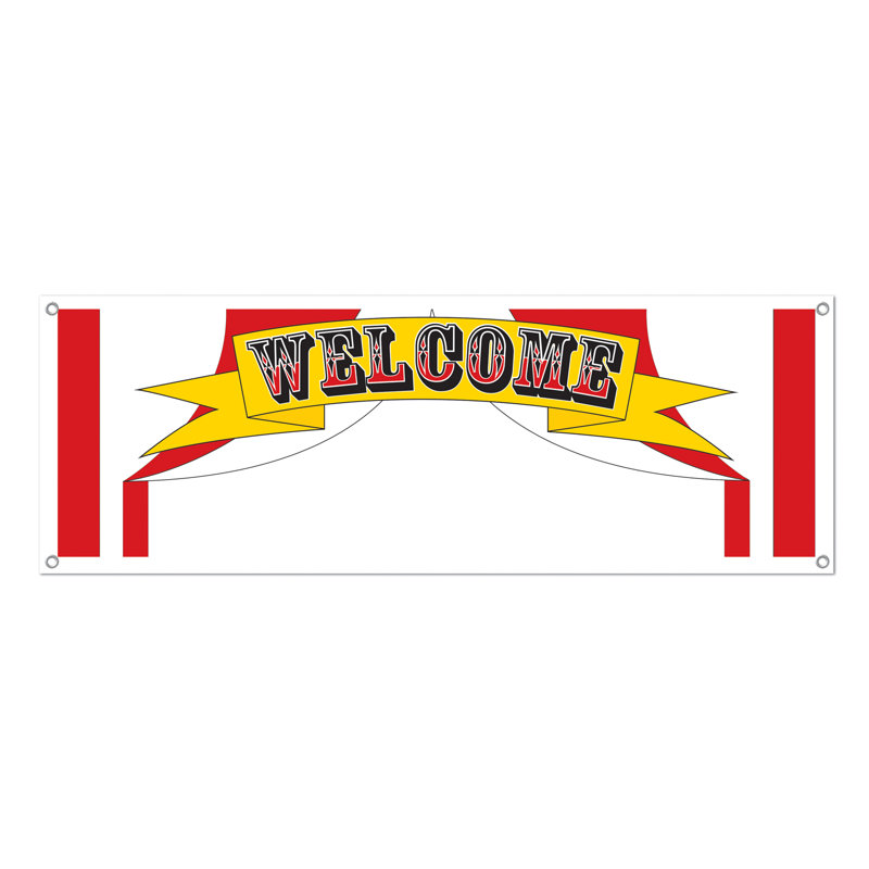 Beistle Welcome Sign Banner - 5' x 21" - Pack of 12 | Wayfair
