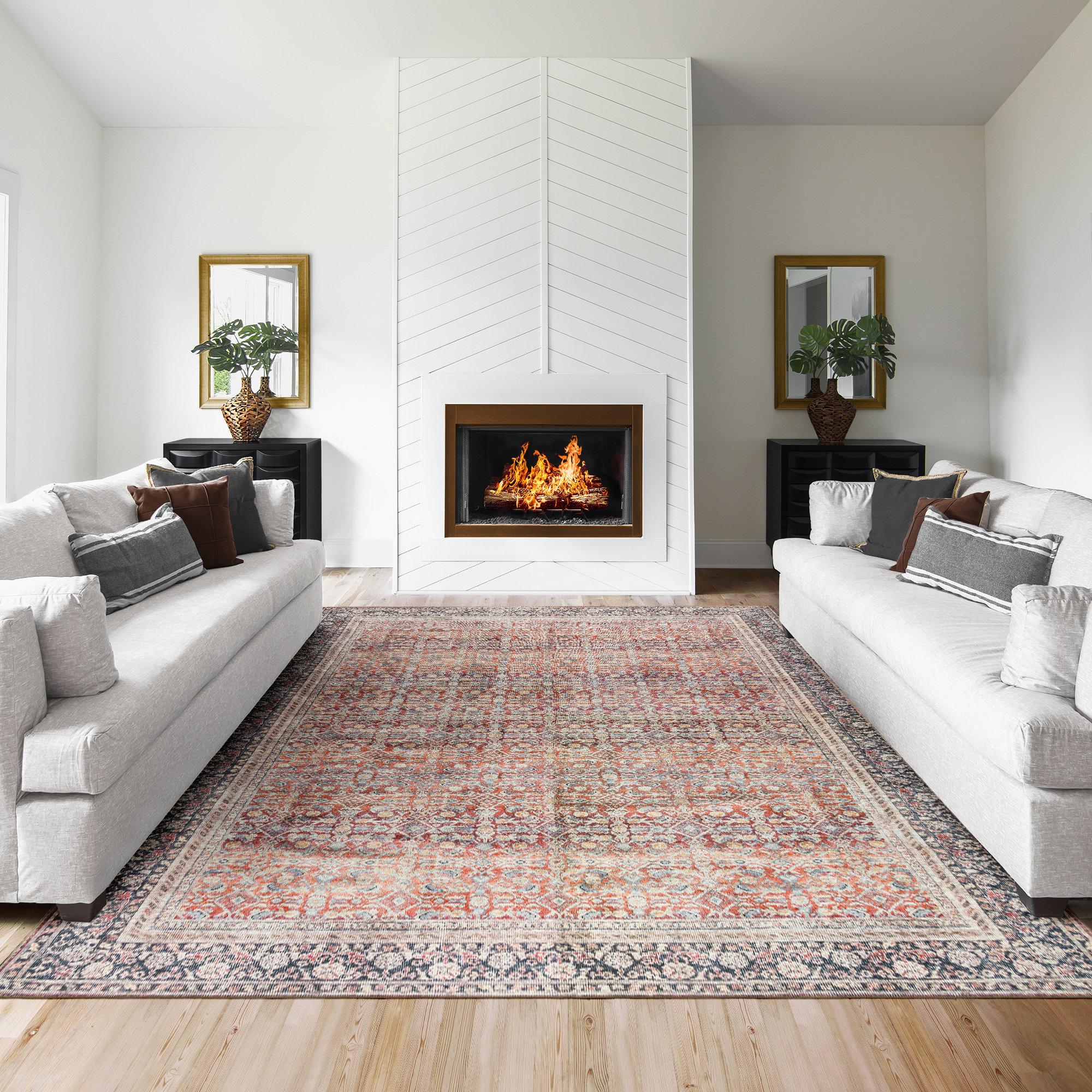 Thomasville Adamstown Emporia Fardad Traditional Border Brown Rust ...