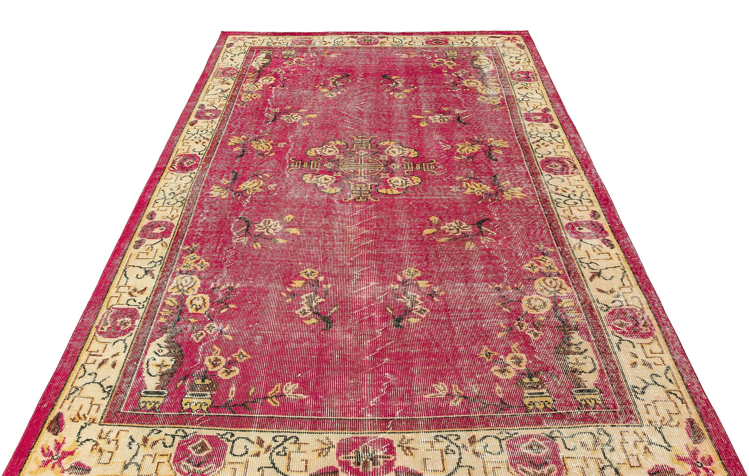 Aegean House Atina Red Vintage Wool Handmade Area Rug | Wayfair
