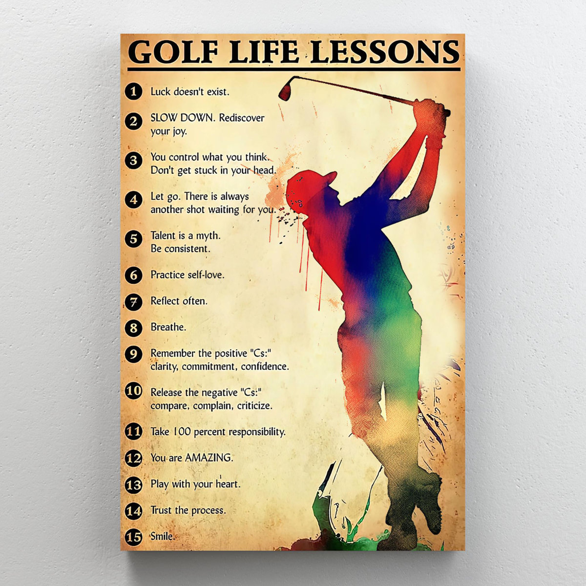 Trinx Kristafer Golf Life Lessons On Canvas Graphic Art | Wayfair