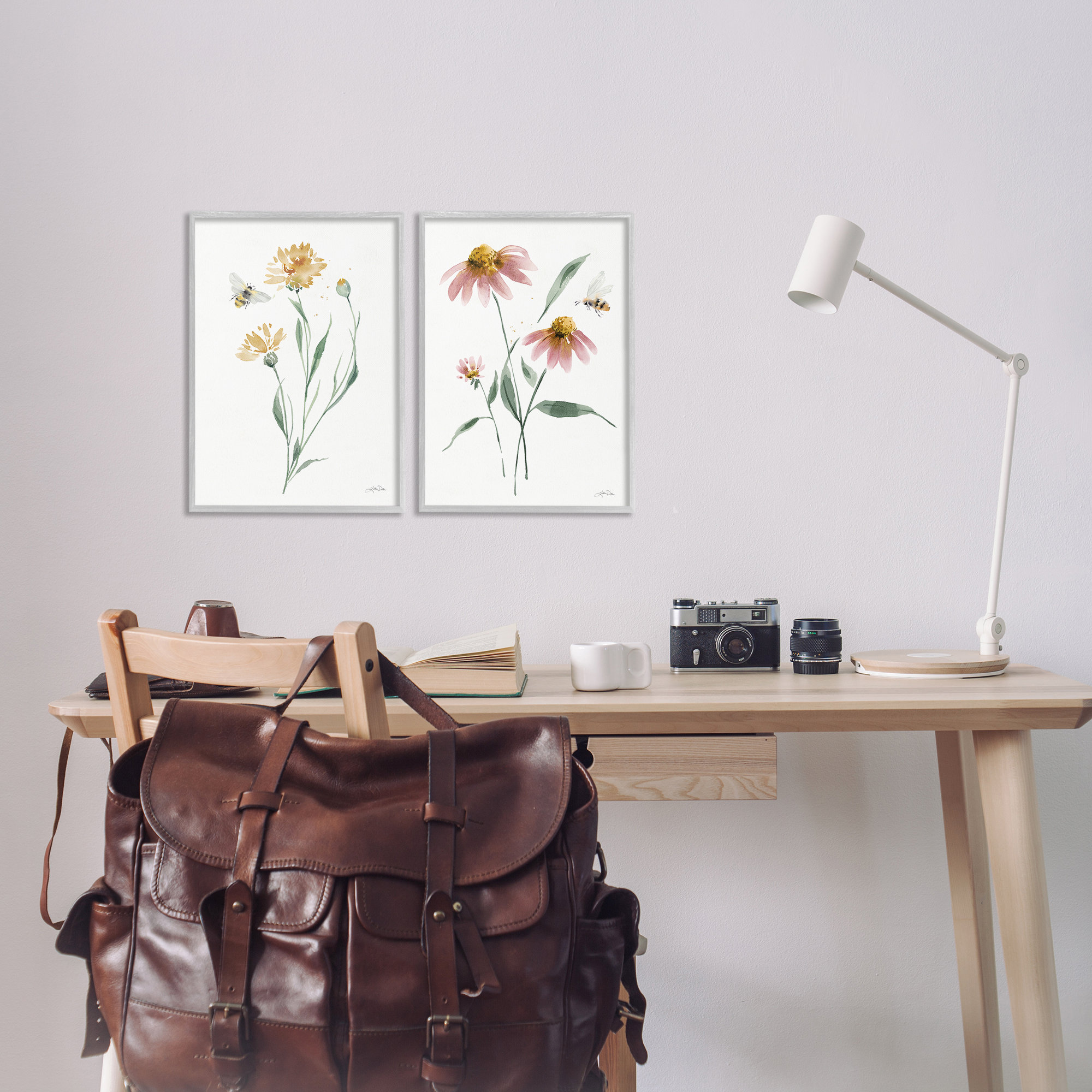 Dakota Fields Flower Stem Bees 2 PC Giclee Art Set by Katrina Pete ...