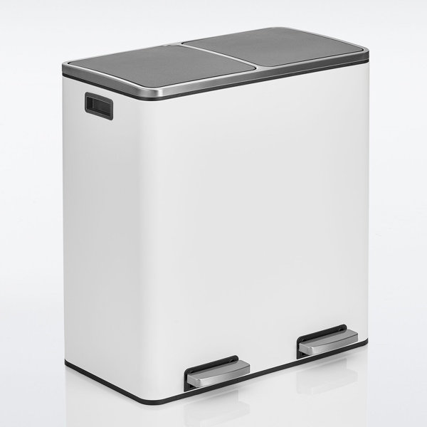 mDesign Steel Multi-Compartments Trash & Recycling Bin | Wayfair