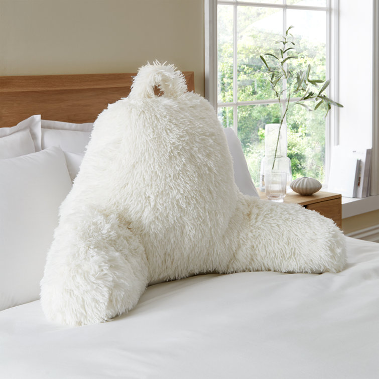 Catherine Lansfield Cuddly Deep Pile Faux Fur High Back Cuddle Cushion ...