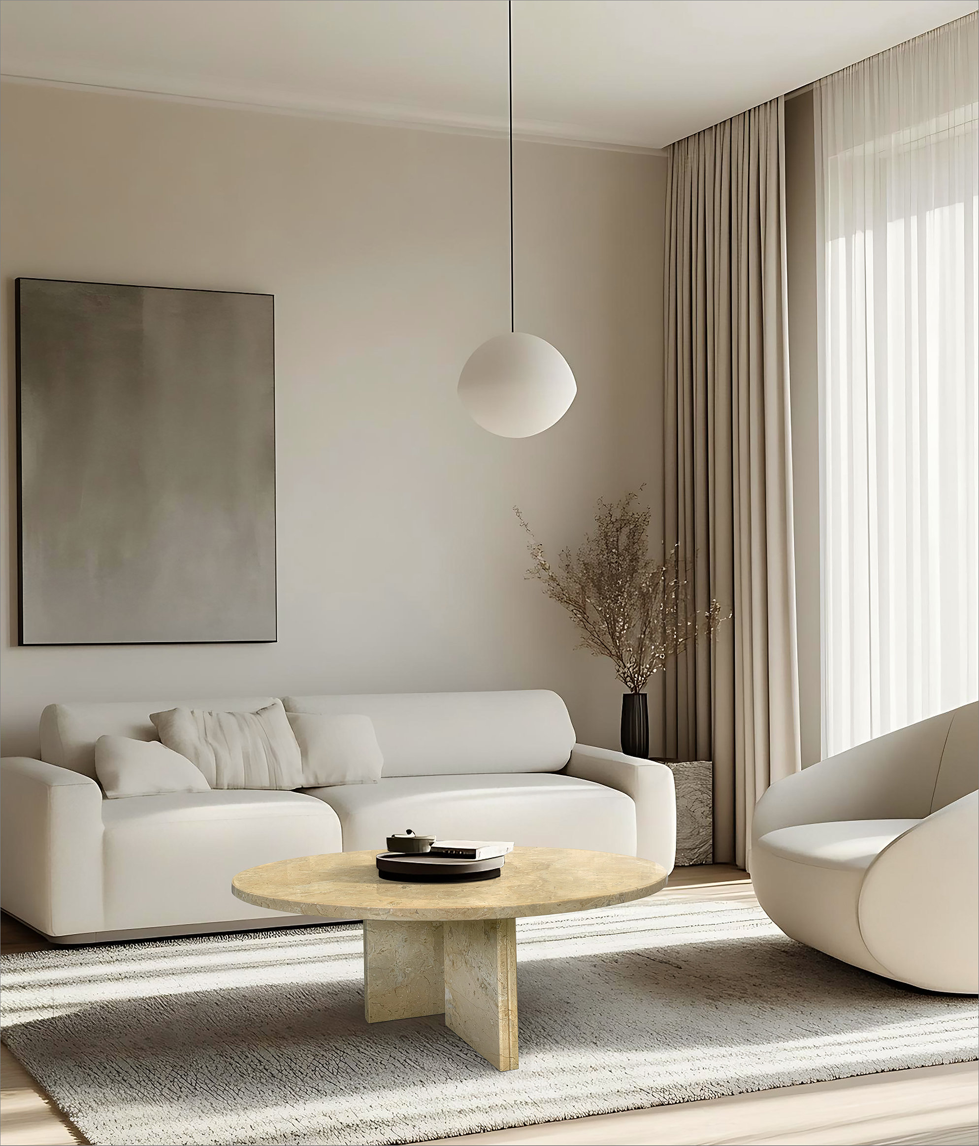 Orren Ellis Glod natural marble coffee table, small table,living room ...