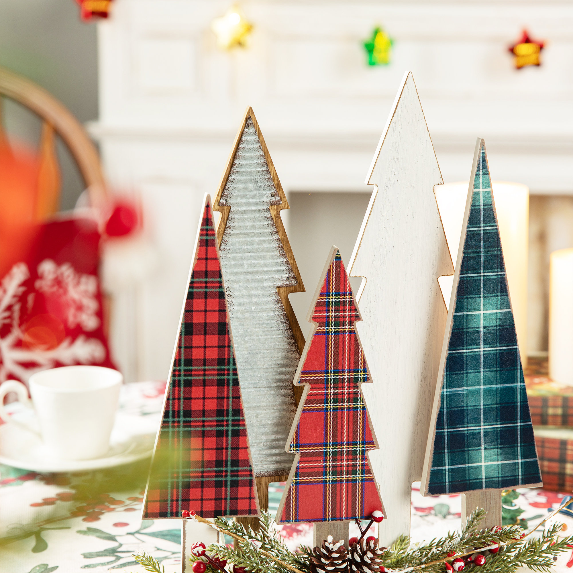 The Holiday Aisle® Wooden Christmas Tree Table Décor & Reviews | Wayfair