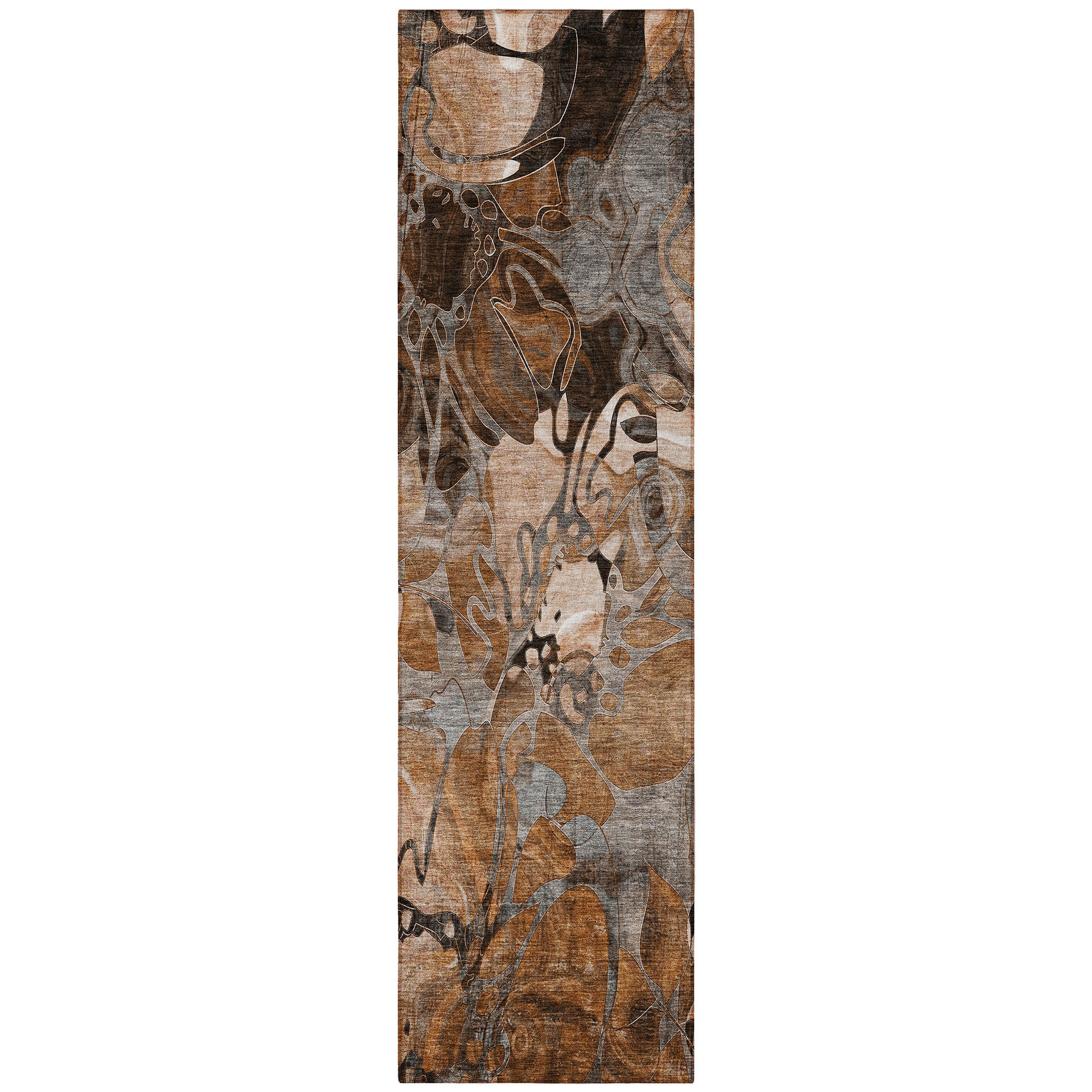 Wrought Studio™ 8' Runner Chocolate Terracotta and Ivory Floral ...