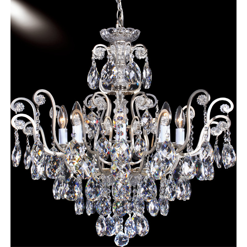 Rosdorf Park Garnelle 8-Light Pewter Iron Chandelier With Clear ...