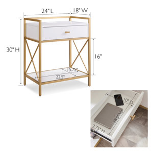 Brayden Studio® Claudette Solid + Manufactured Wood Side Table ...