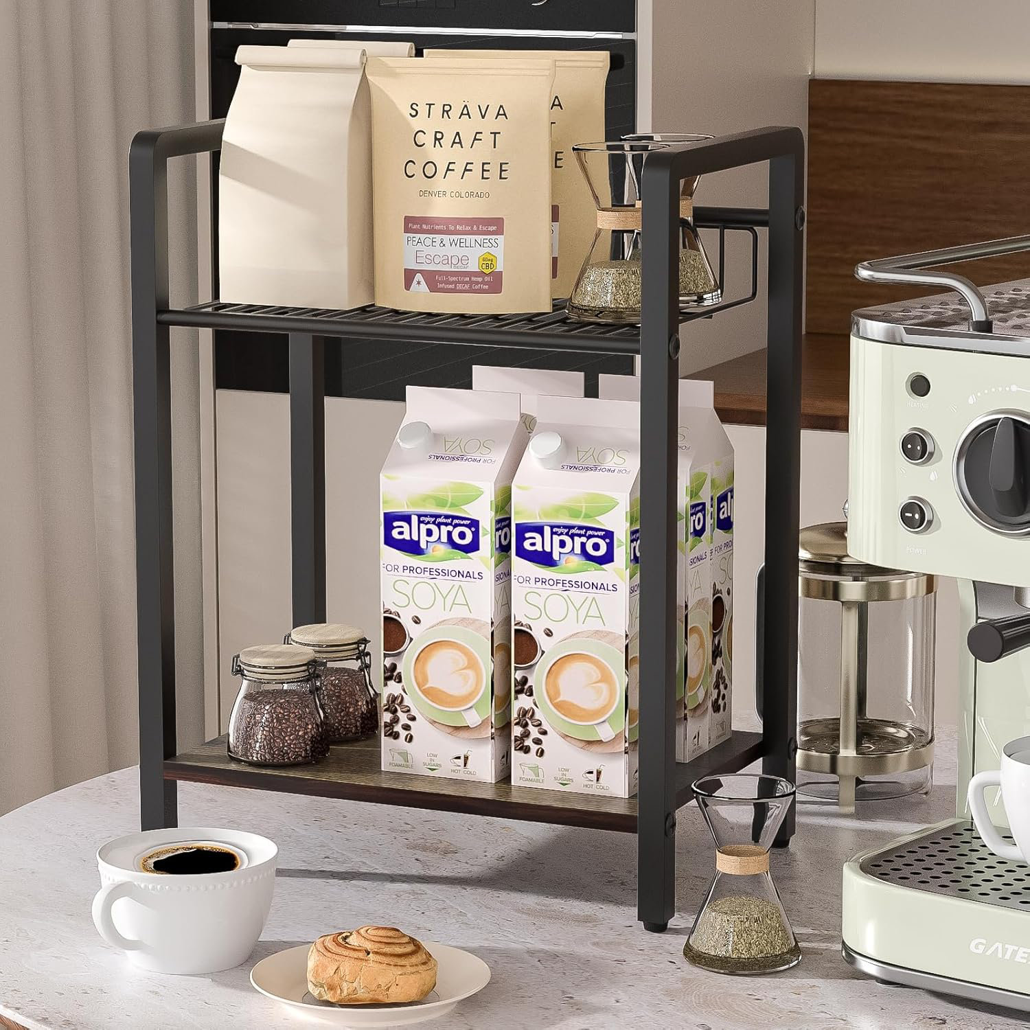 MCKINNON HOME FURNISHINGS, INC. 2-Tier Kitchen Counter Shelf Organizer ...