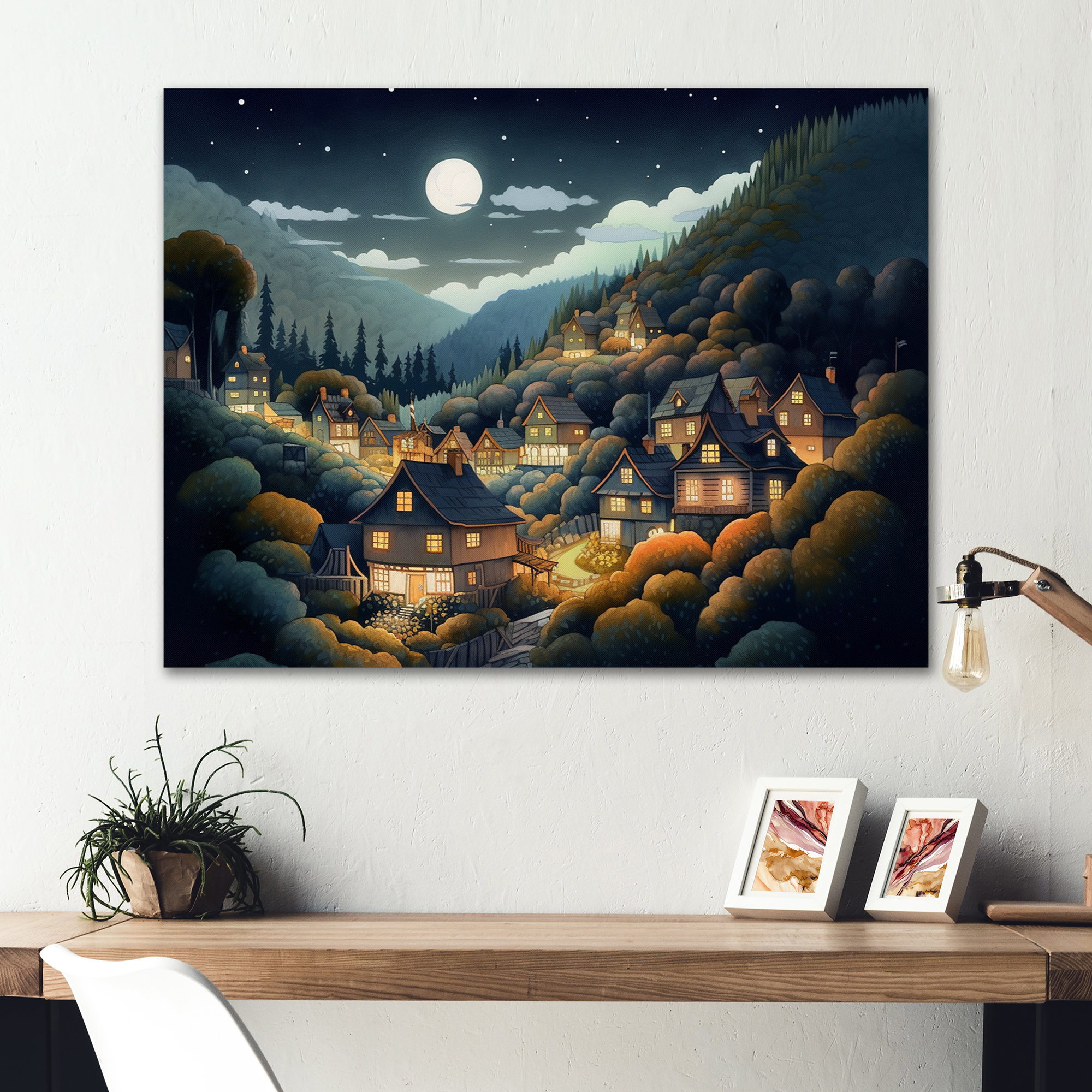 Millwood Pines Small Alpine Village in Fall V - Landscape Mountains ...