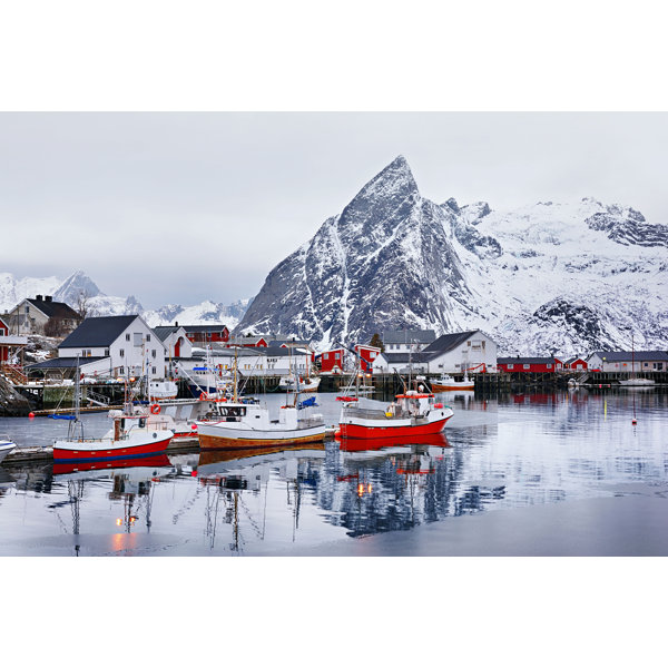 Breakwater Bay Marmarth Harbor With Fishing Boat - Wrapped Canvas ...
