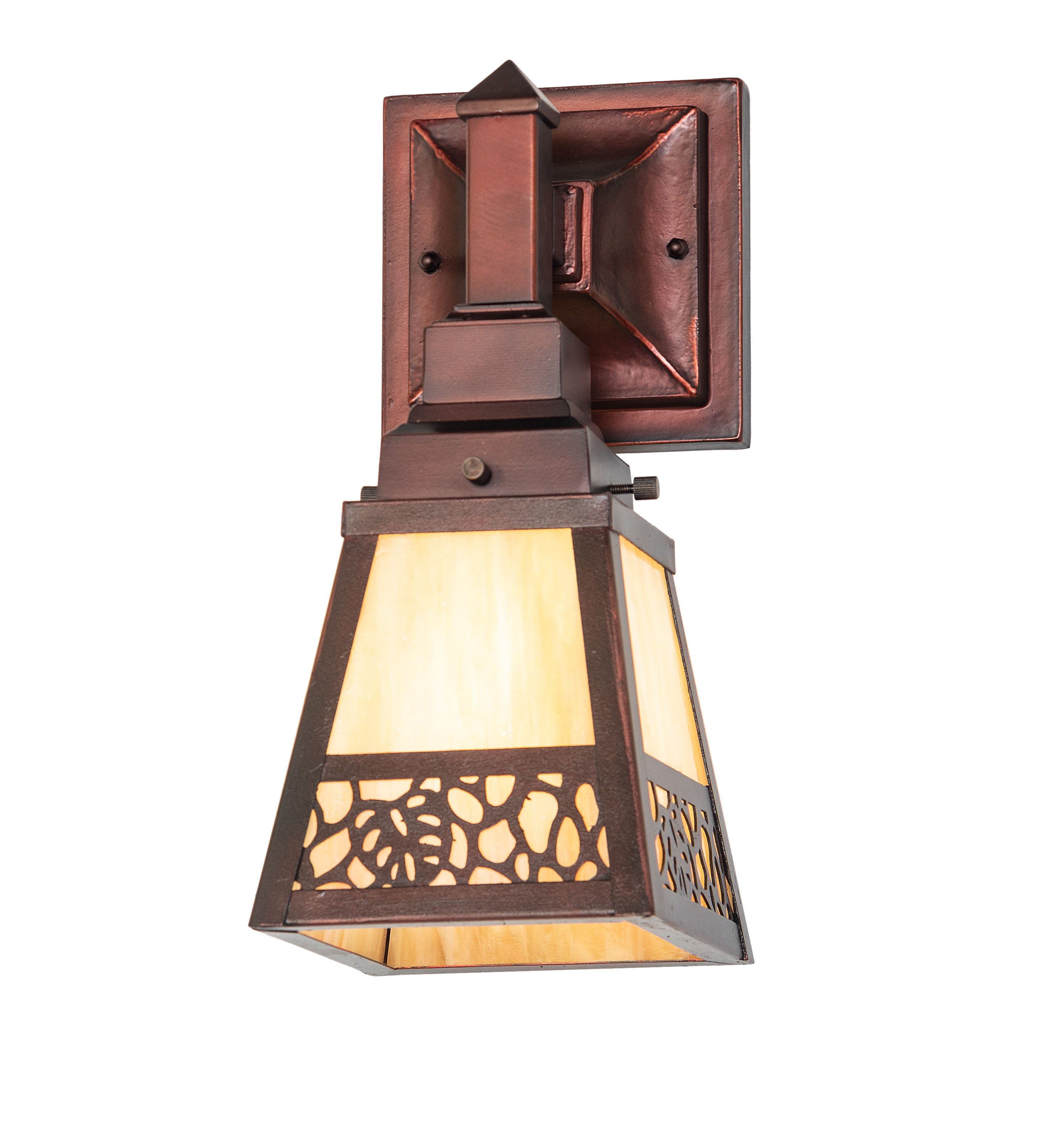 Canora Grey 6" Wide Split Mission Lotus Leaf Wall Sconce | Wayfair