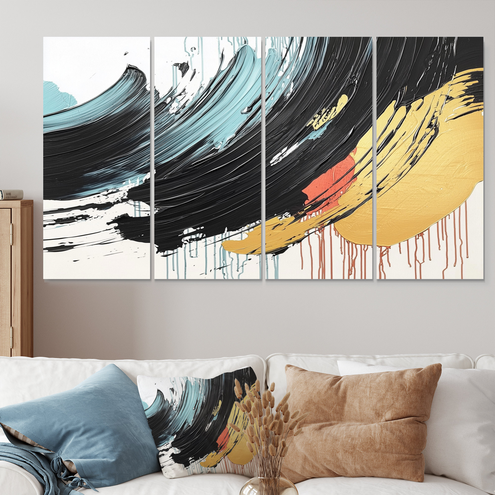 Wrought Studio™ Ohle - Abstract Print Wall Art - Modern Wall Art Canvas ...
