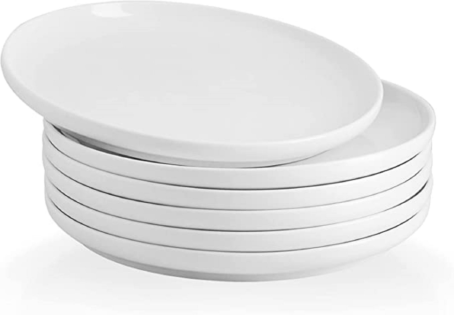 QXXSJ Porcelain Dinner Plates - 10 Inch - Set Of 6, White, Microwave ...