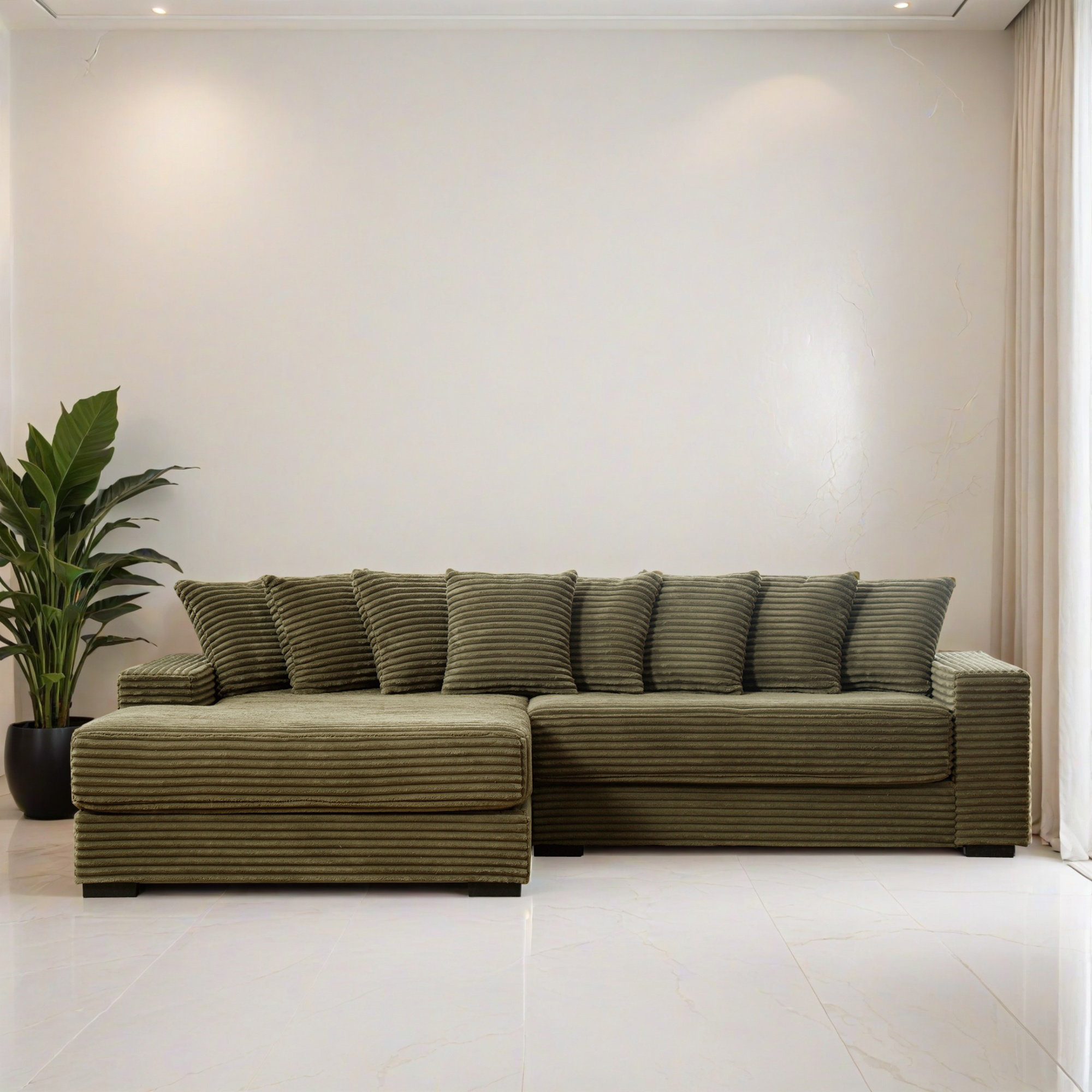 Mercer41 111.02" Wide Left Hand Facing Sectional Sofa Couch with Chaise ...