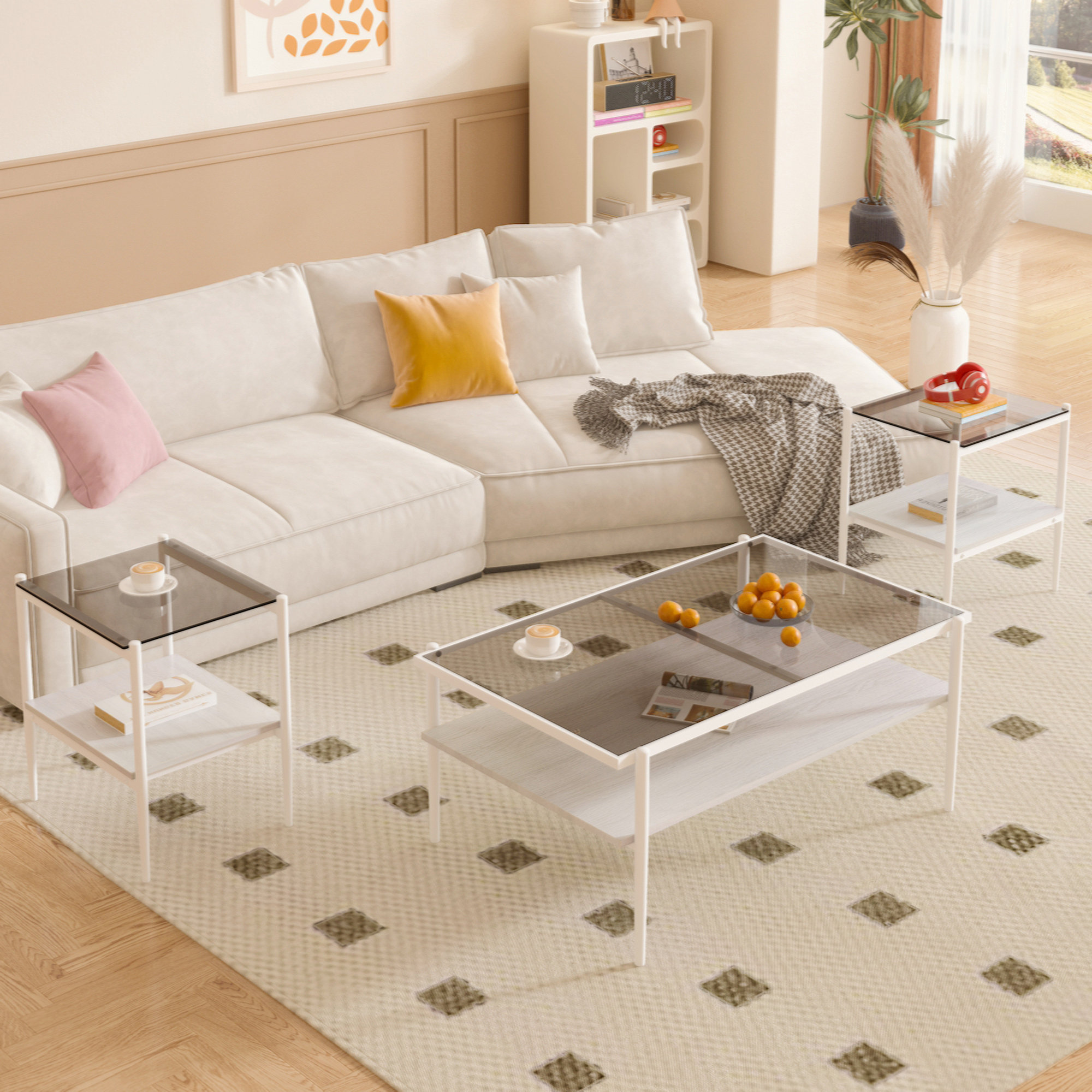 Latitude Run® Set Of 3 Coffee Table And End Tables, Modern Tables | Wayfair