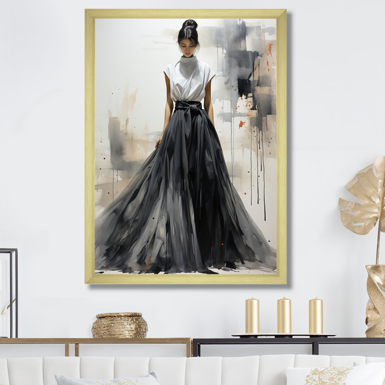 Mercer41 Minimalist Black And White Chic Dress III - Dior Wall Art ...