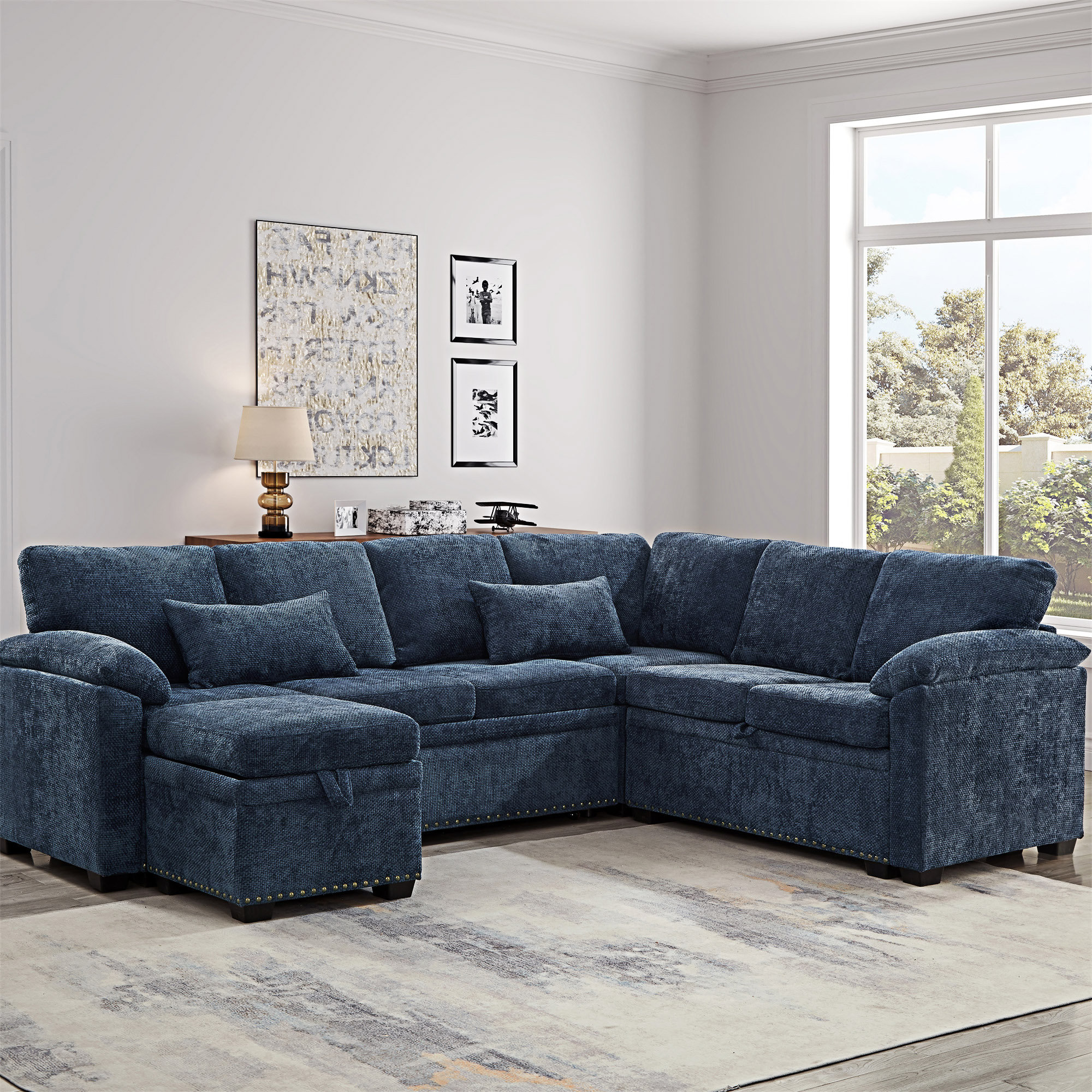 Wrought Studio™ L-Shaped Corner Sectional Sofa Couch With Storage ...