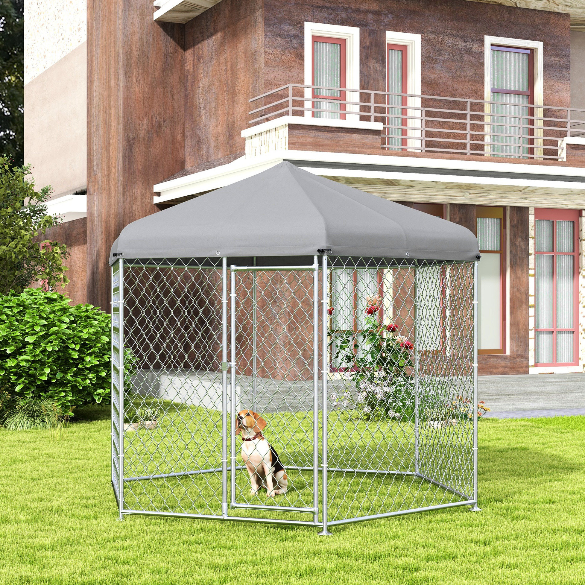 Tucker Murphy Pet™ Medium & Large Dog Outdoor Run Kennel - 9.2'x8'x7.7 ...