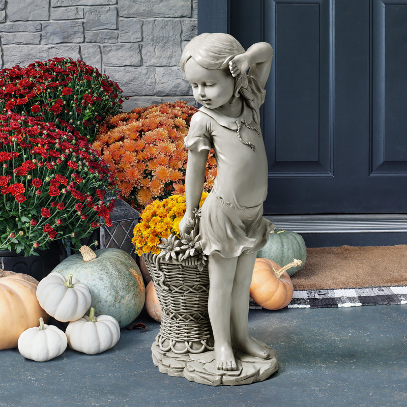 Design Toscano Frances the Flower Girl Statue & Reviews | Wayfair
