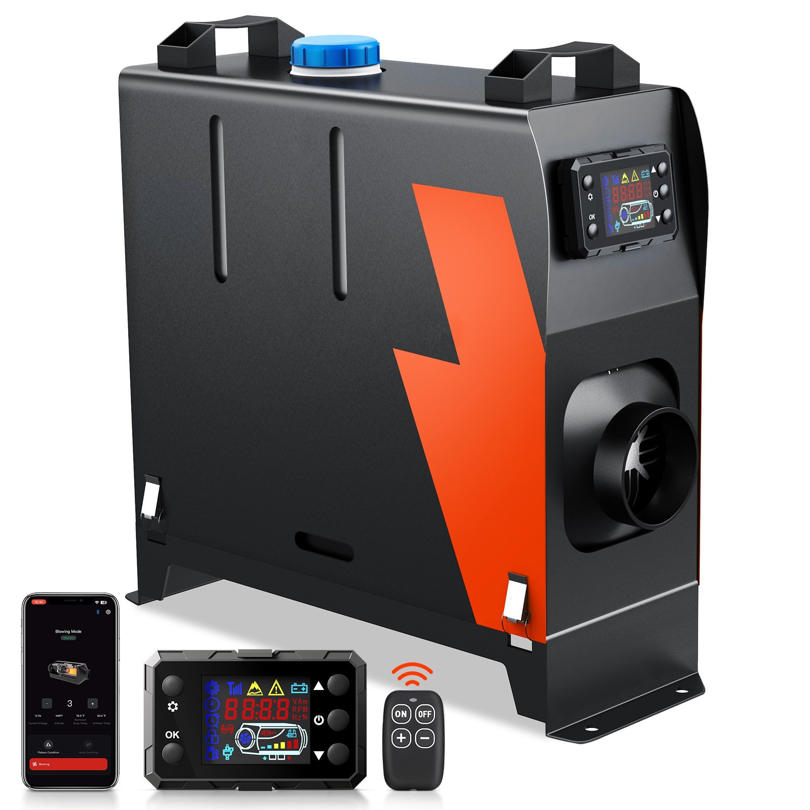 Hcalory 12V Diesel Heater, Portable 5KW Diesel Air Heater with ...