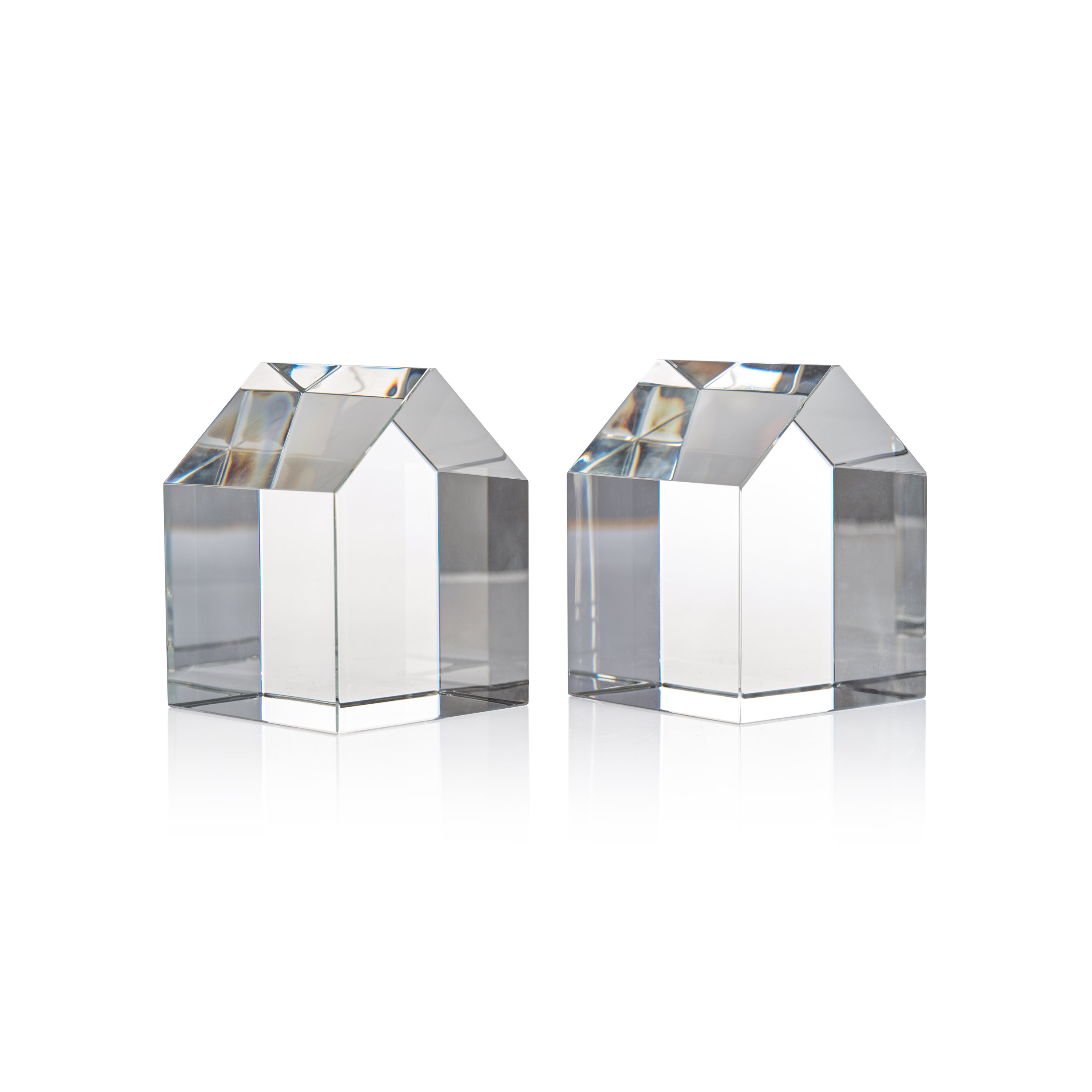 Zodax Carmac House Crystal Glass Décor Bookends, Set of 2 | Wayfair