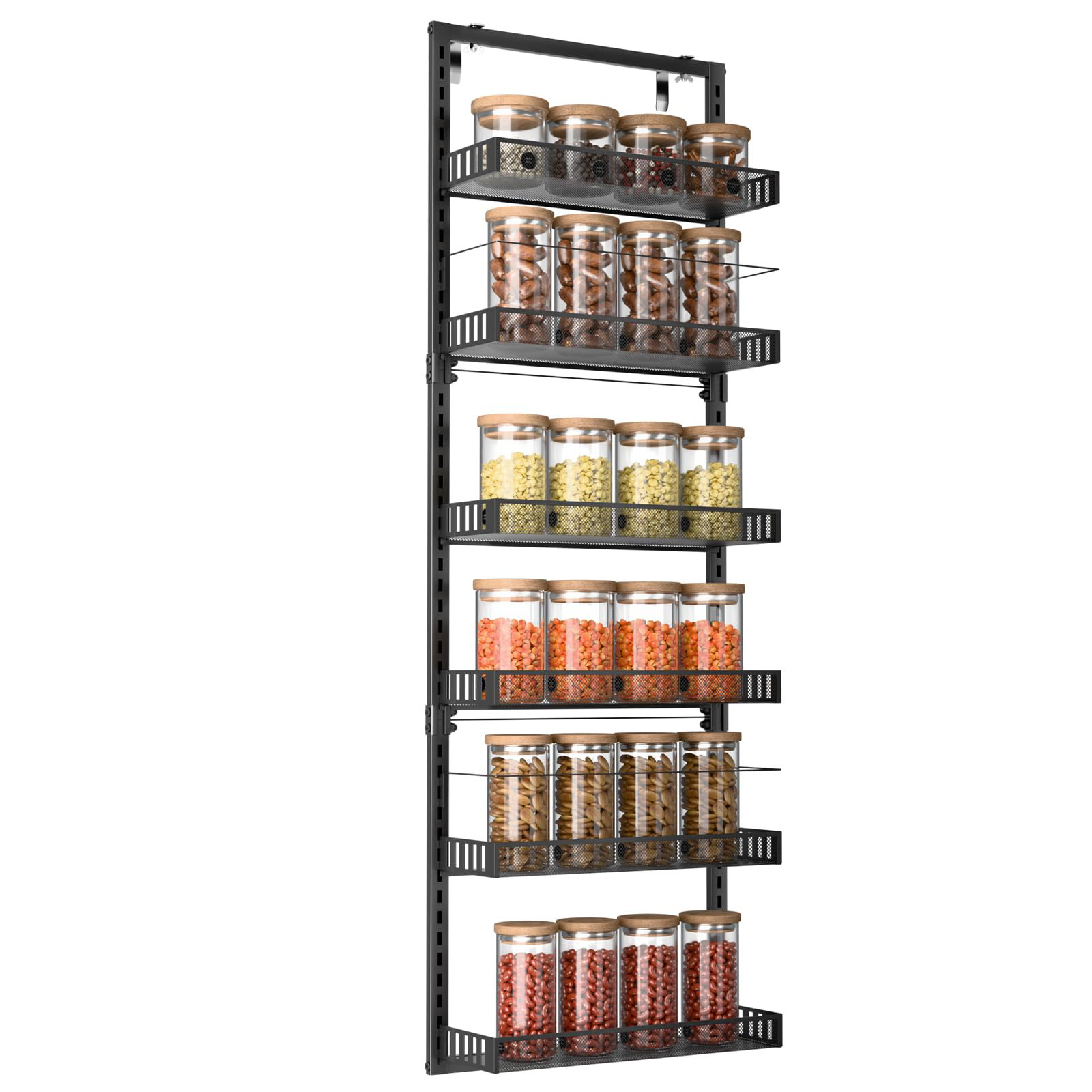 Prep & Savour 6 Tier Wall Mounted Spice Rack Storage Rack Heavy Duty ...