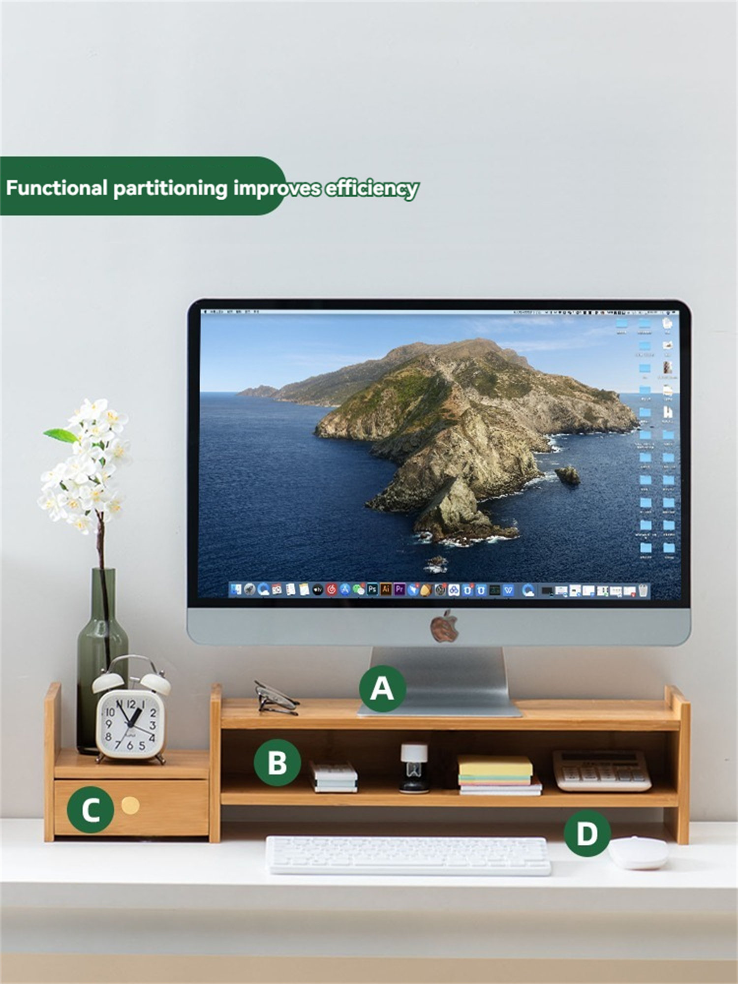 Hokku Designs Desktop Computer Monitor Riser Stand | Wayfair