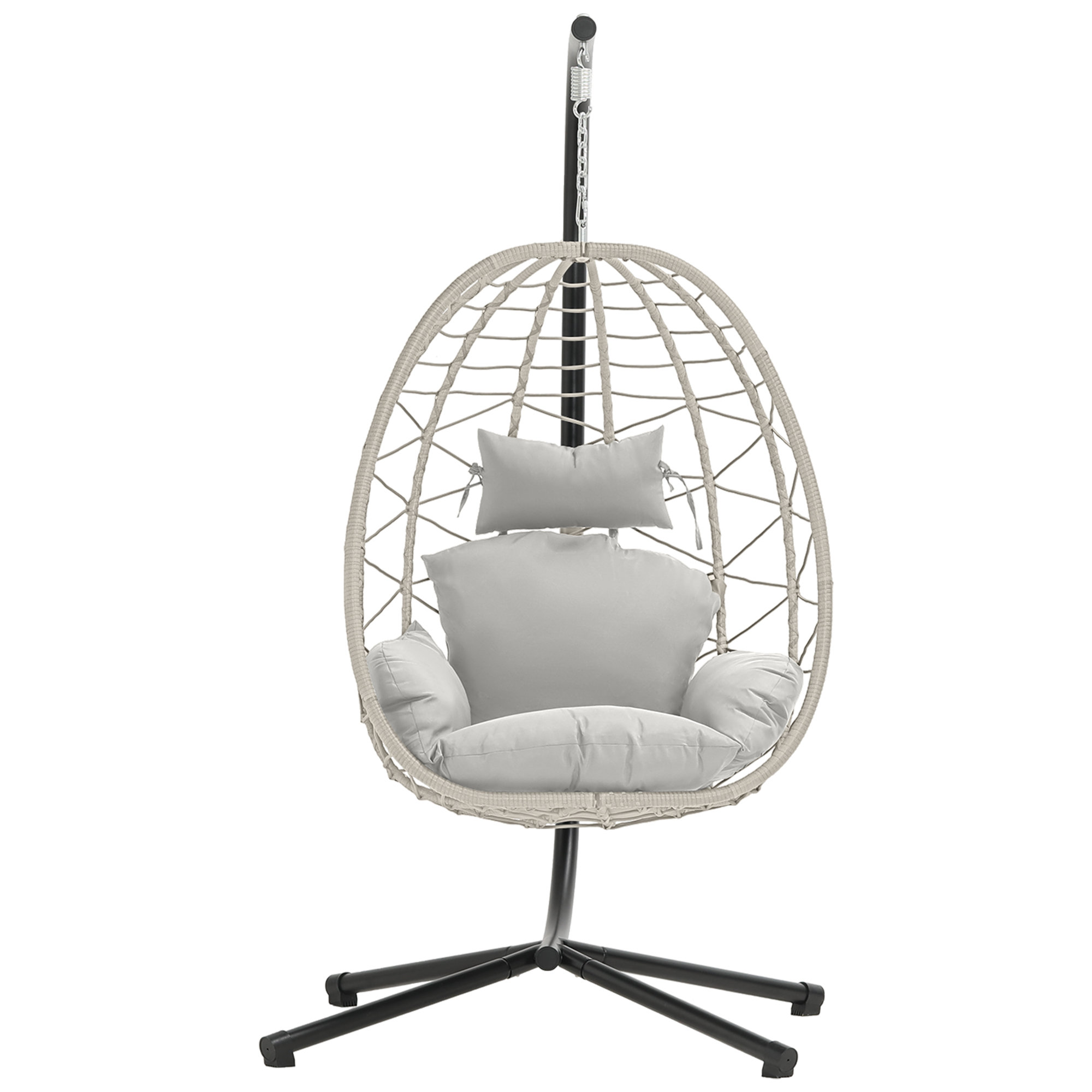 Dakota Fields Gevan Single Swing Chair with Stand, Wicker Hammock ...