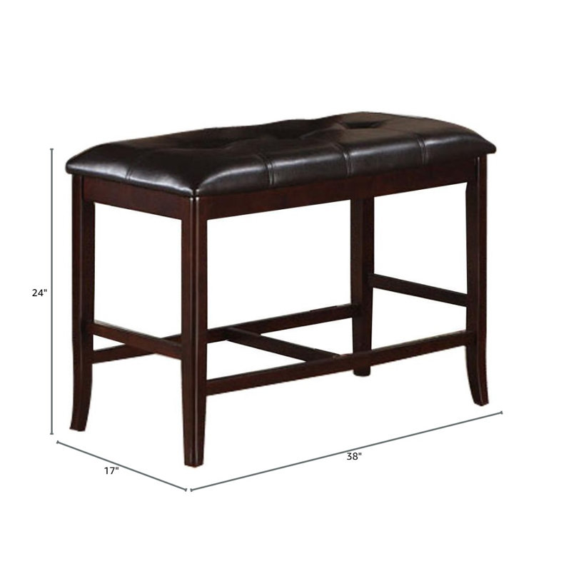Red Barrel Studio® Counter Height Dining Bench In Deep Brown Finish ...
