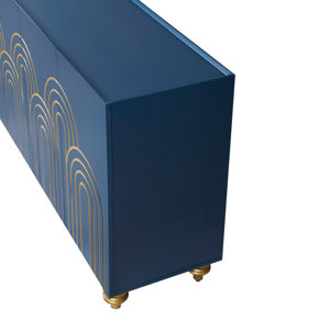 Mercer41 Navy Blue Storage Cabinet With Strict Line Design | Wayfair