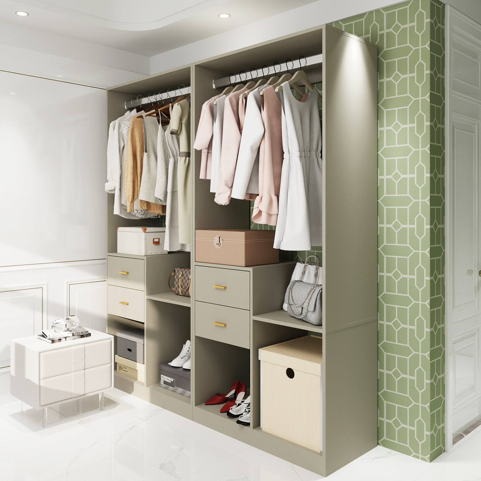 Latitude Run® Manufactured Wood Wardrobe Armoire Closet System with ...