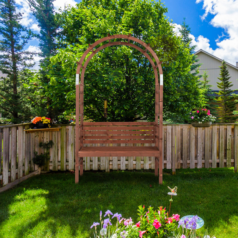 Winado 47.6'' W x 18.5'' D Solid Wood Arbor with Bench | Wayfair