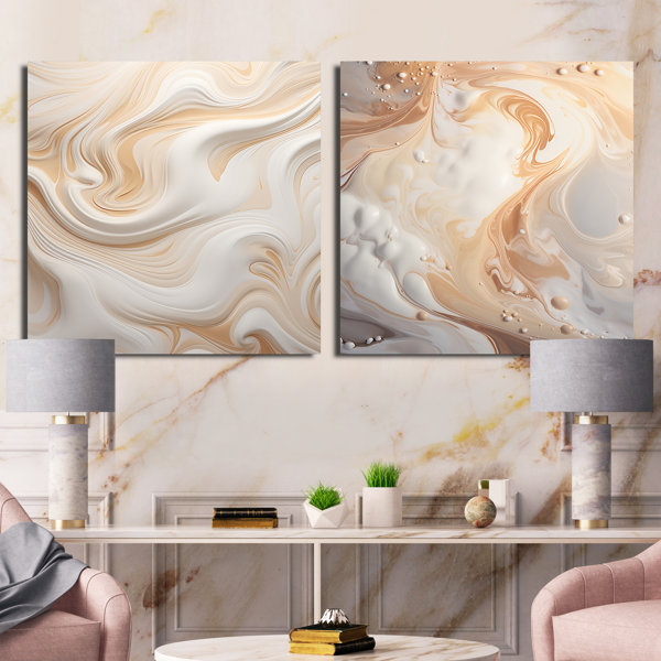 Dakota Fields Abstract Milky White Flow - Abstract Collages Square ...