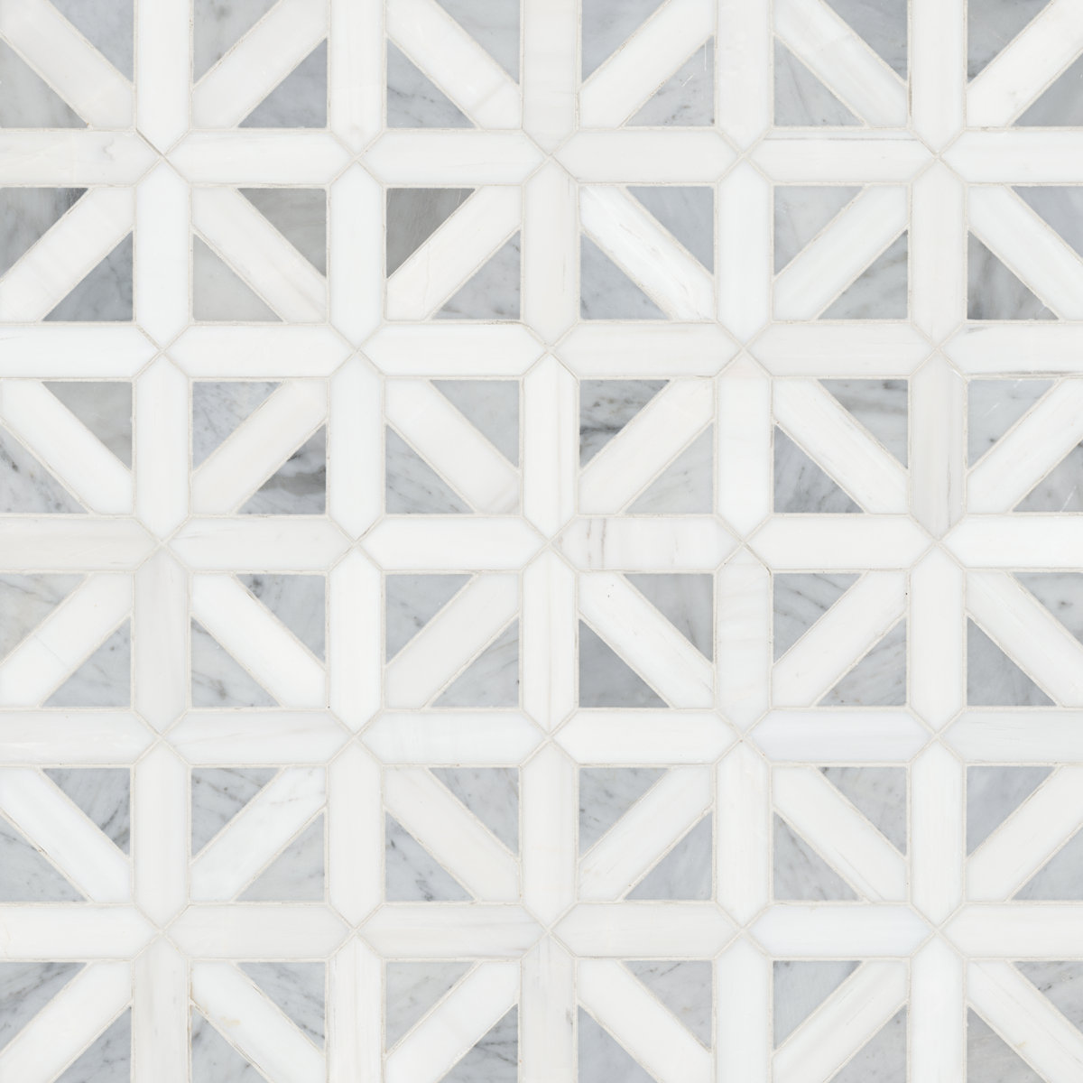Ackland Bianco Dolomite 12" x 12" Marble Grid Mosaic Wall & Floor Tile ...
