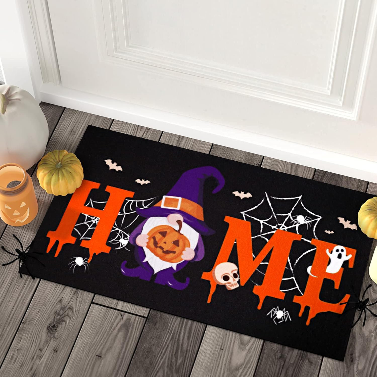 The Holiday Aisle® Halloween Home Gnome Doormat Indoor Outdoor Door Mat ...