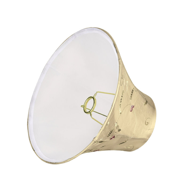One Allium Way® 9" H Faux Silk Fabric Bell Lamp Shade ( Uno ) in Gold ...