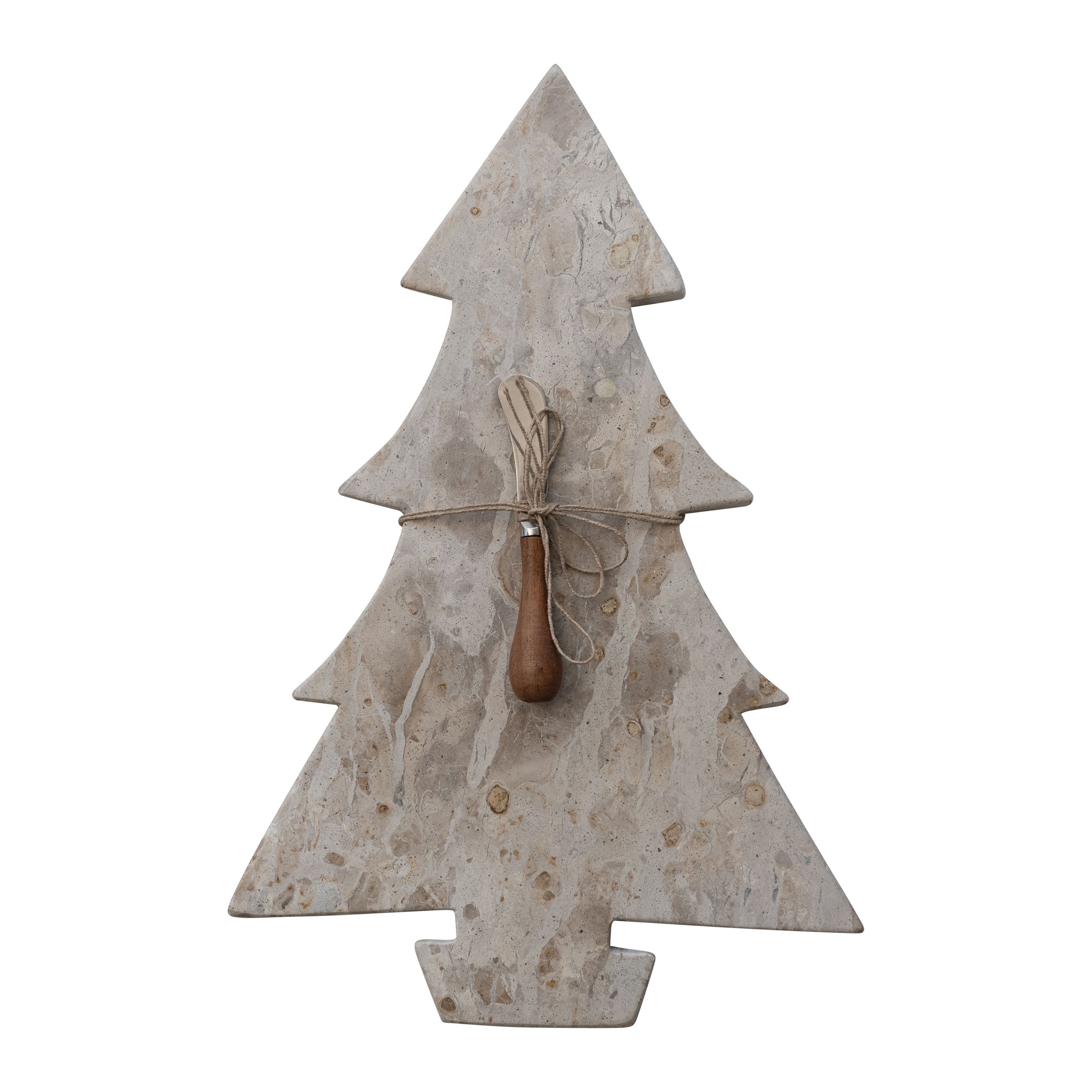 The Holiday Aisle® Marble Tree Shaped Cheese And Cutting Board With ...