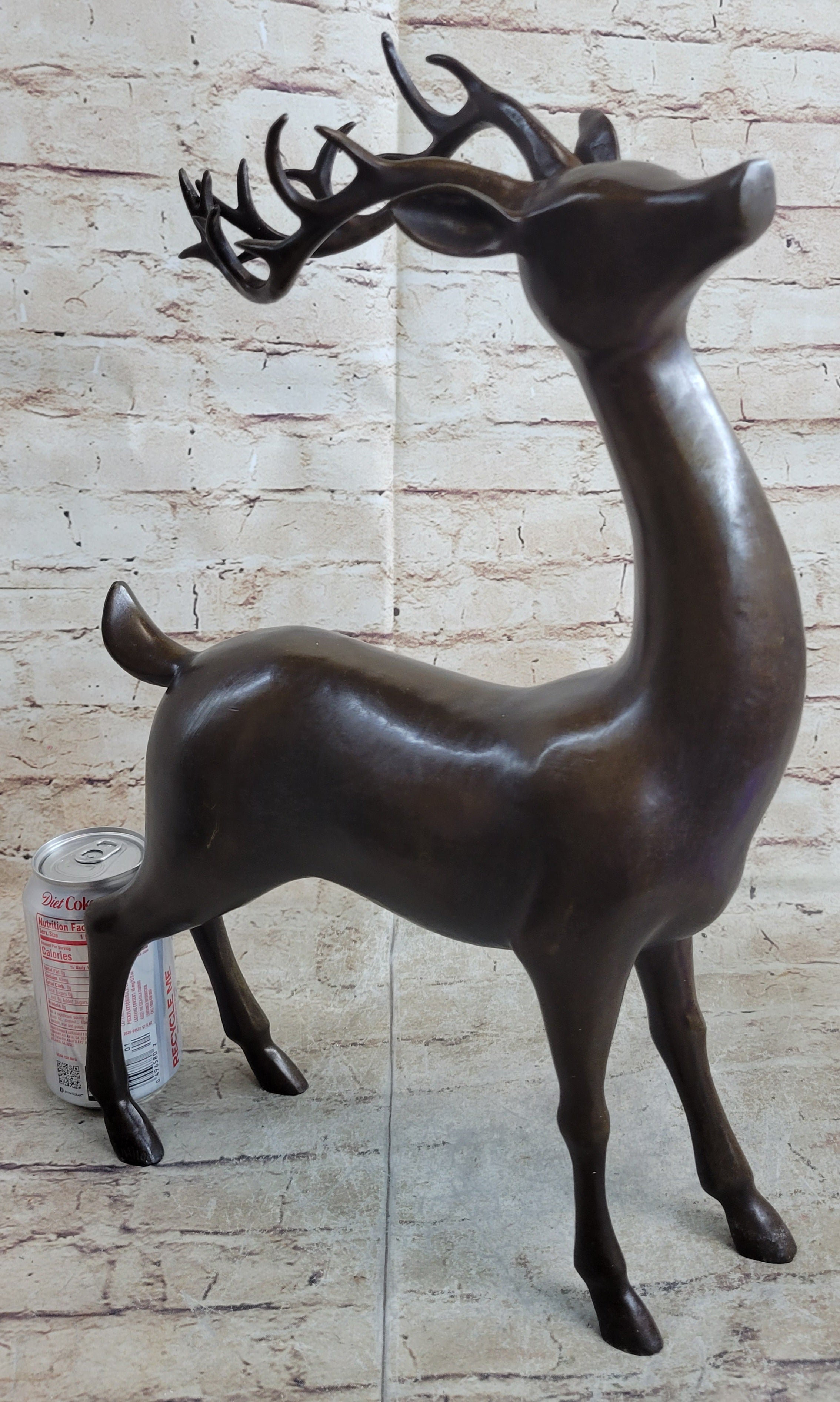 Loon Peak® Signed Miguel Lopez Stag Buck Deer Bronze Sculpture Hot Cast ...