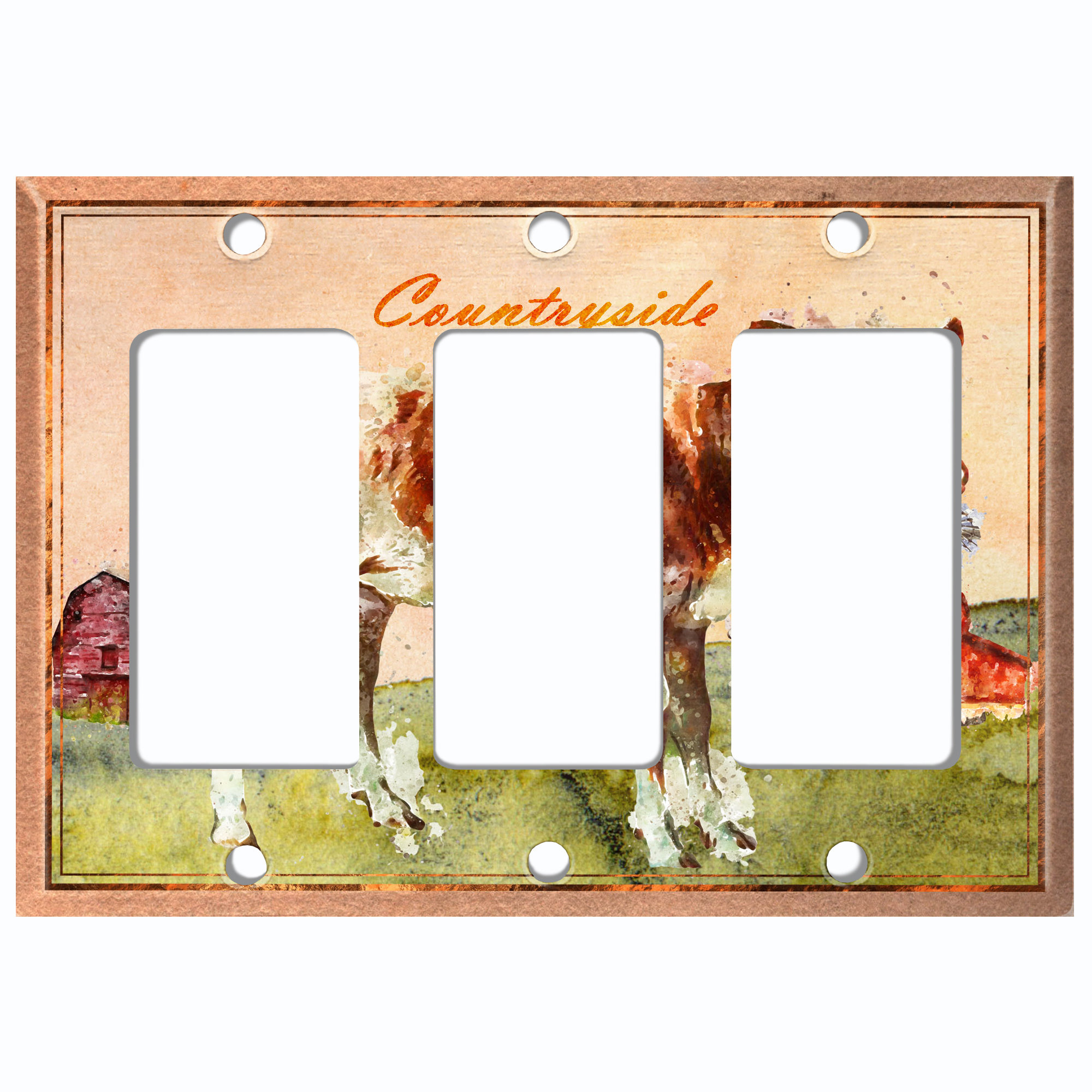 WorldAcc Metal Light Switch Plate Outlet Cover (Animal Farm Country ...