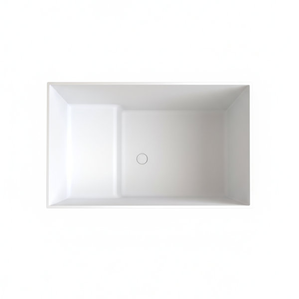 Pensen 47'' x 27.56'' Freestanding Soaking Solid Surface Bathtub ...