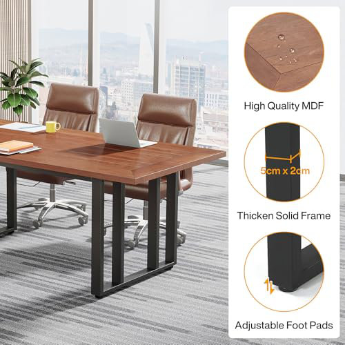 Borough Wharf 140 cm Computer Desk, Modern Rectangular Conference Table ...