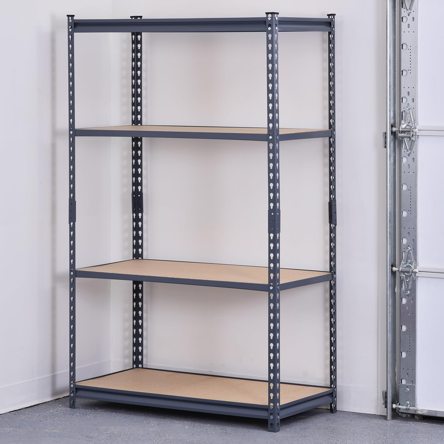 Hokku Designs Heavy-Duty 4-Tier Steel Shelving Unit With Adjustable ...