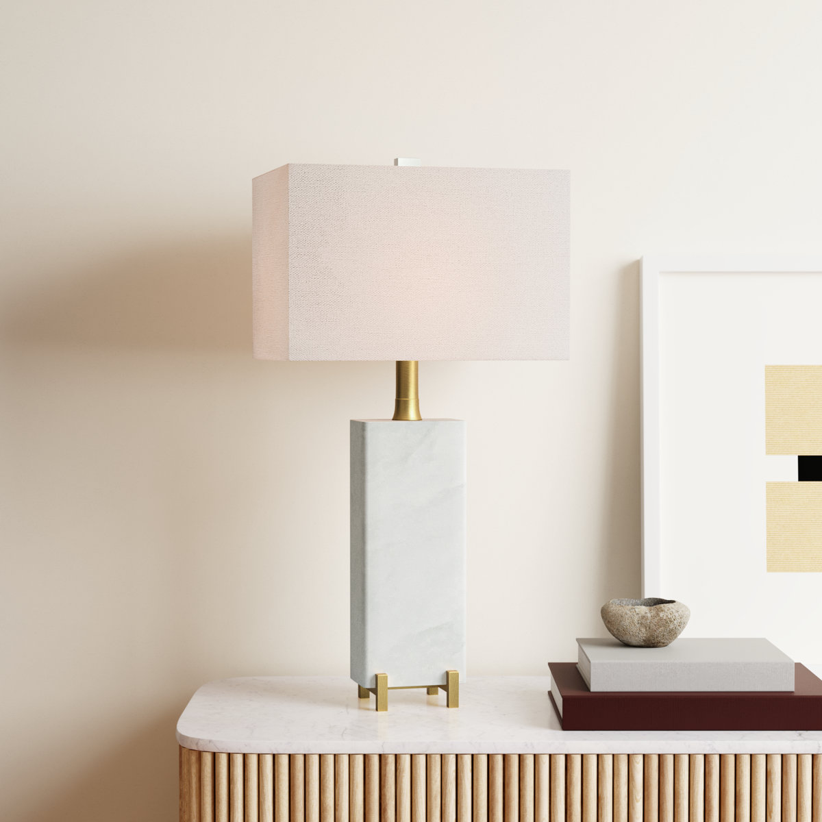 Joss & Main Weldon 30" White/Brass Gold Table Lamp & Reviews | Joss & Main